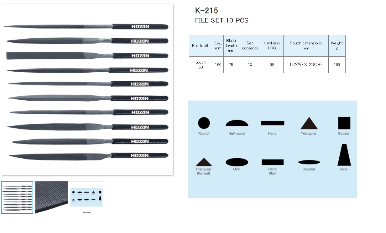 Ichiban Precision Sdn Bhd - Hozan - HOZAN FILE SET SET